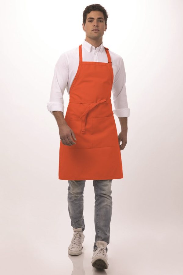 Apron Bib Orange - Aitkens Hospitality